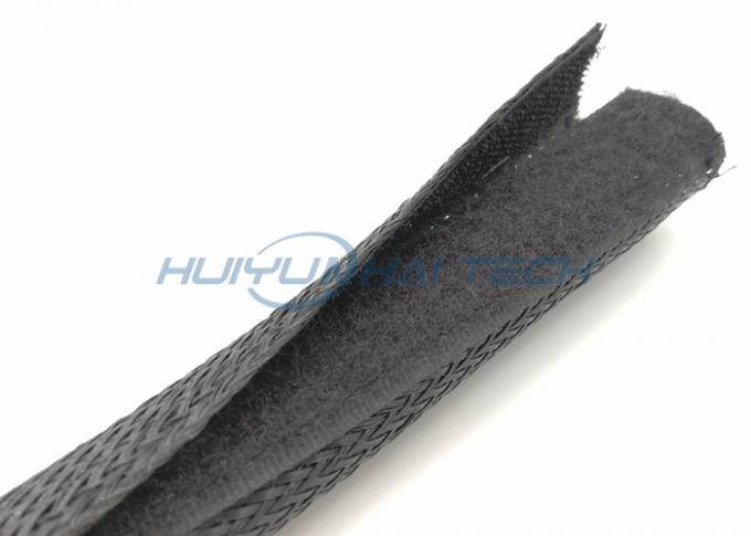Electrical Insulation Velcro Cable Sleeve Black Color Abrasion Resistance