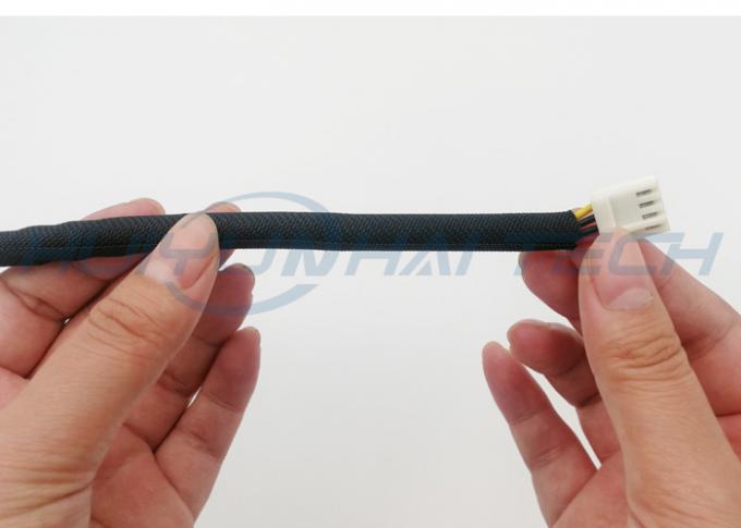 Cables Harness Self Wrapping Braided Sleeving , Split Braided Wire Loom ...