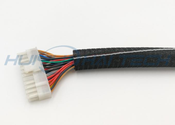 Black Self Wrapping Split Braided Sleeving , Self Closing Sleeve Cable ...