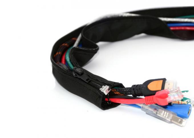 Automotive Zipper Cable Sleeve Braided Wrap Black For Braided Wire ...