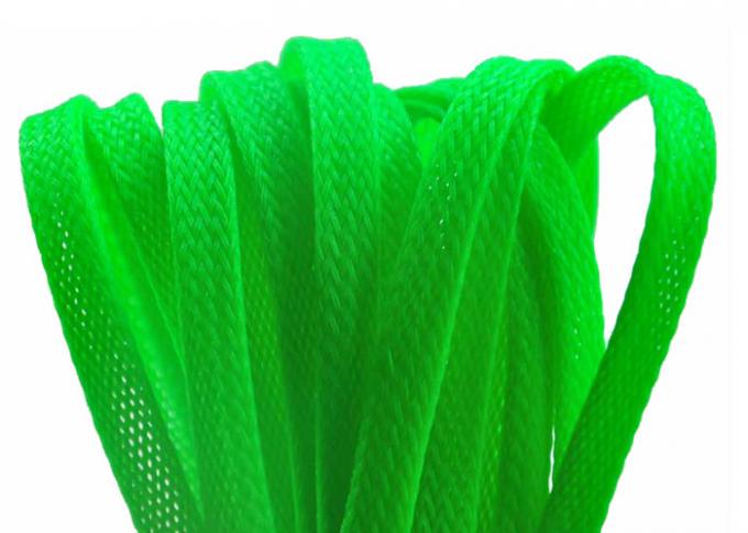 Green Nomex Electrical Braided Sleeving Wear Resistant For Cable Management