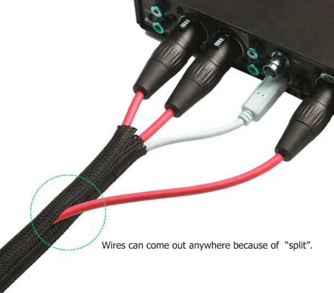 Expandable Self Wrapping Split Braided Sleeving PET Self Closing ...